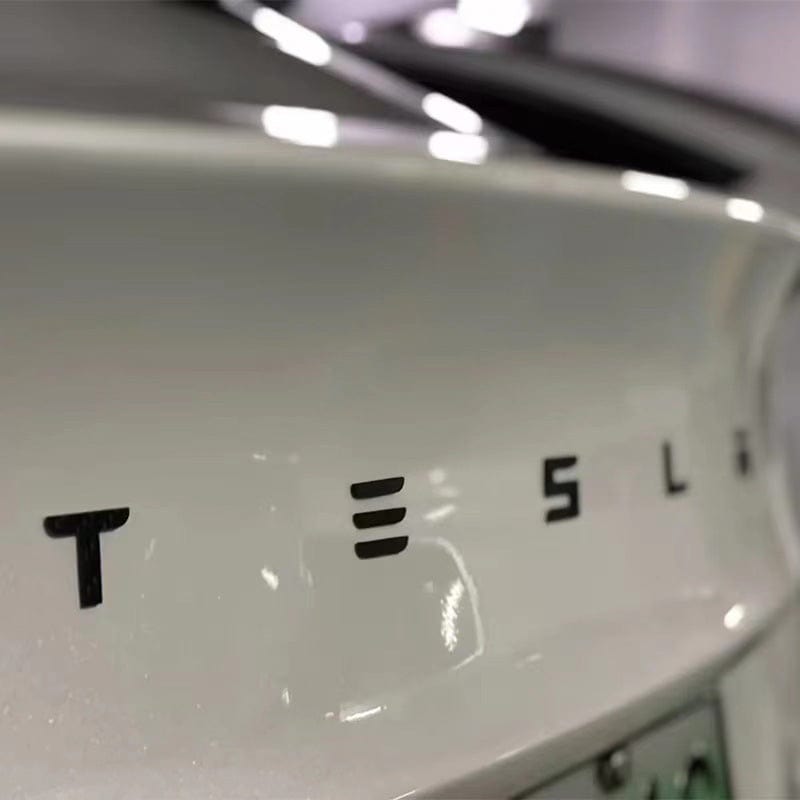 Roadster Style Tesla Lettering Emblem Trunk Badge For All Teslas | PimpMyEV