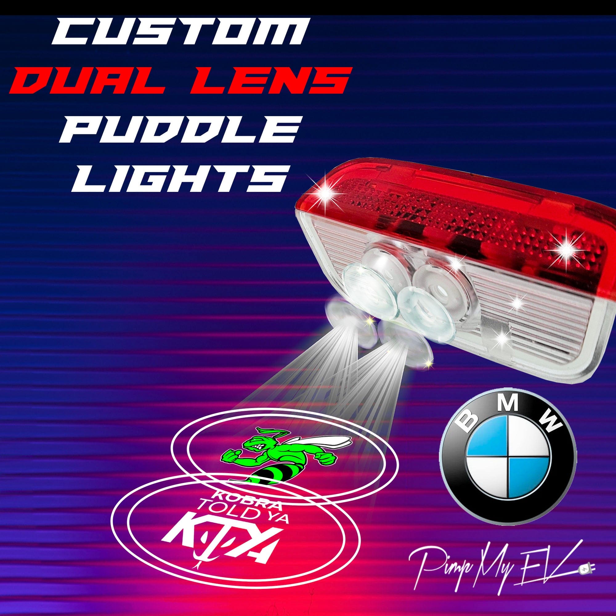 Custom Dual Lens LED Courtesy Door Projector Puddle Lights for BMW