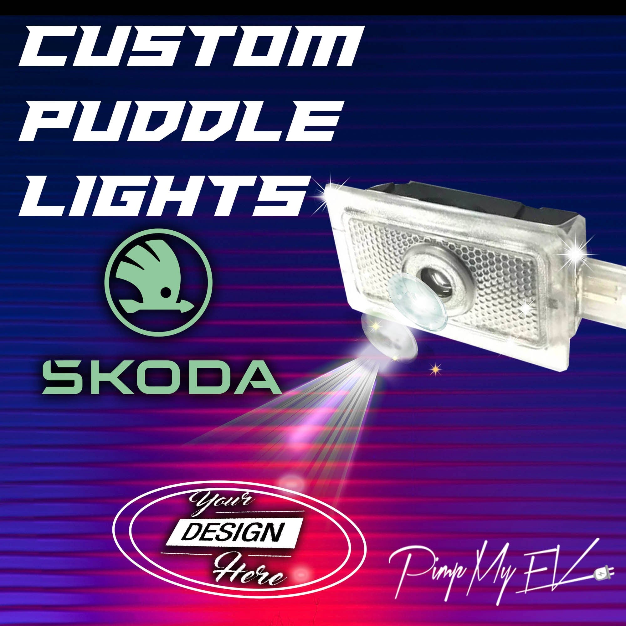 Custom LED Courtesy Door Projector Puddle Lights for SKODA