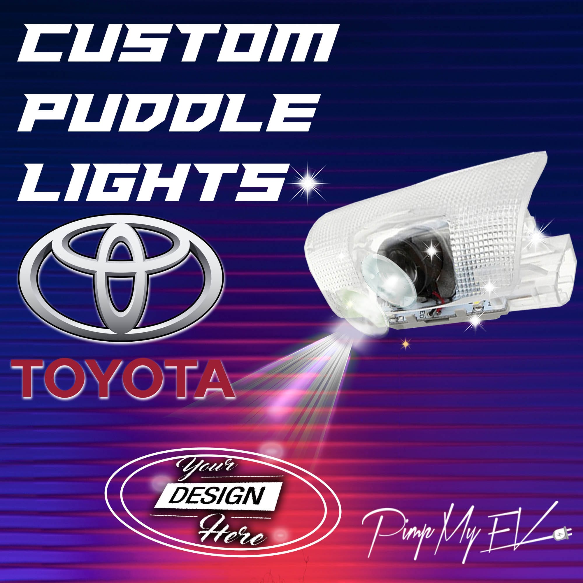 Custom LED Courtesy Door Projector Puddle Lights for Toyota