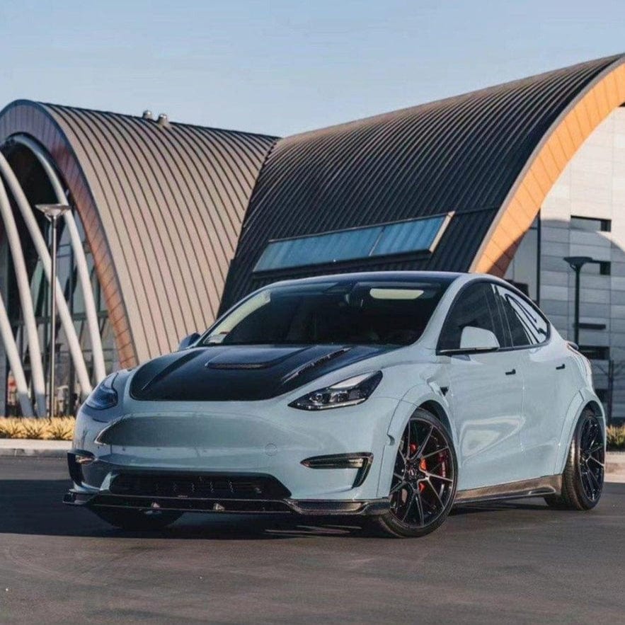 Tesla Model Y Front Lip Splitter V2 - Carbon Fiber & FRP | Pimp My EV ...