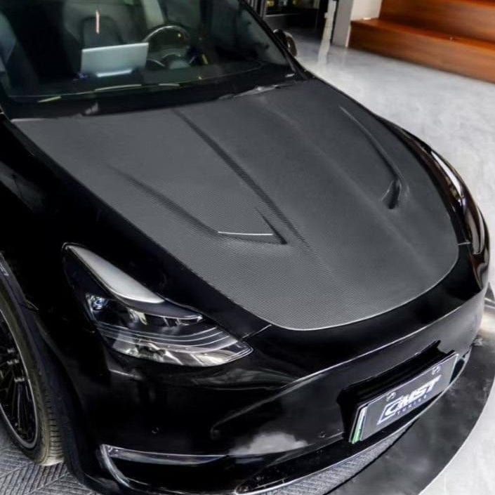 CMST Genuine Carbon Fiber & FRP Hood V4 for Tesla Model Y AWD Performa ...