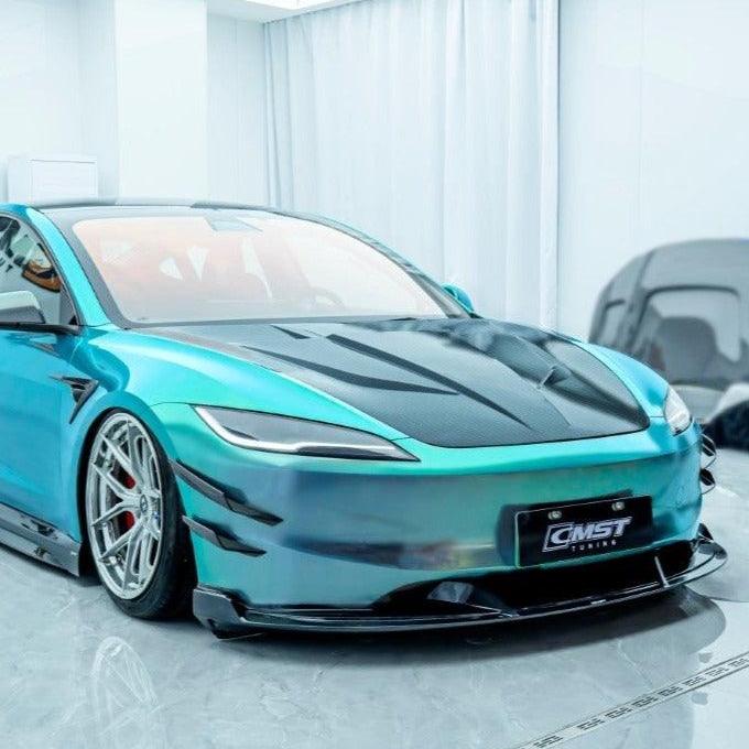 CMST Genuine FRP & Carbon Fiber Hood V1 for Tesla Model 3 Highland 202 ...