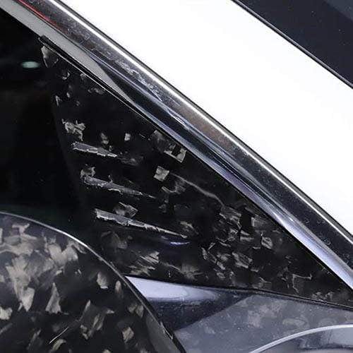 Real Molded Gloss Forged A-Pillar Carbon Fiber Front Quarter Glass Cov ...