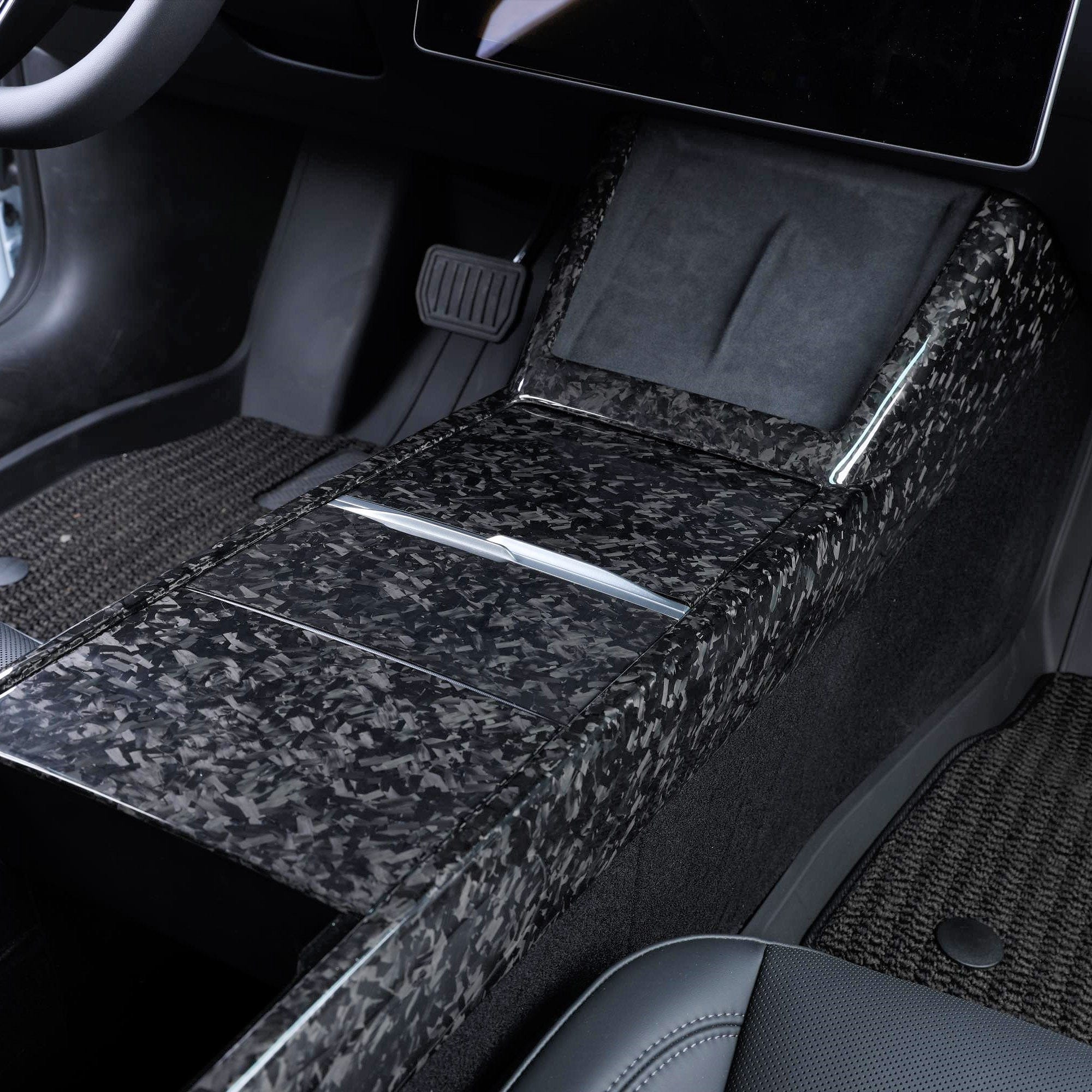 Real Molded Forged Carbon Fiber Center Console Overlay Kit 4Pcs for ...