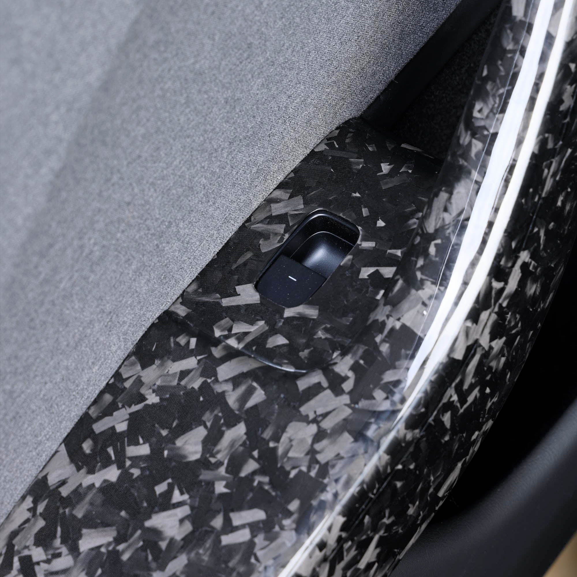 Real Molded Forged Carbon Fiber Window Switch Overlays for Tesla Model ...