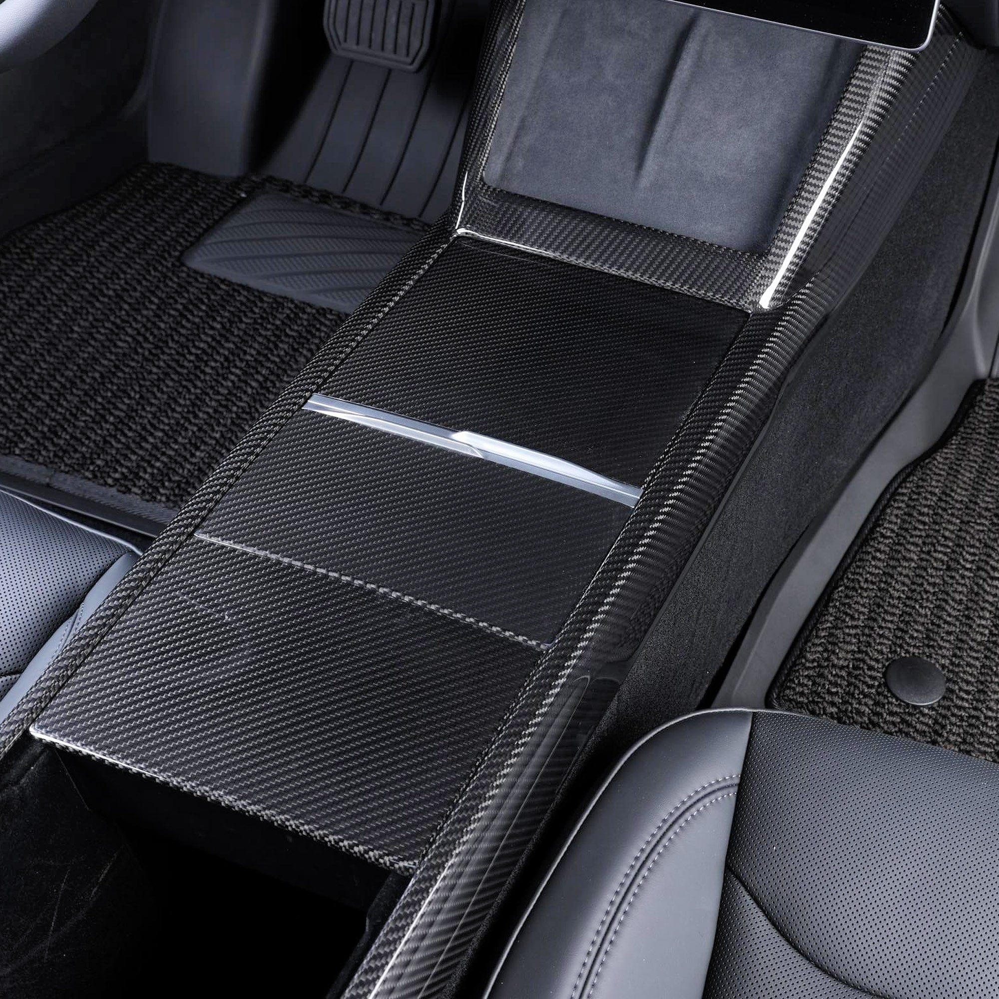 Real Molded Gloss Carbon Fiber Center Console Overlay Kit 4Pcs for ...