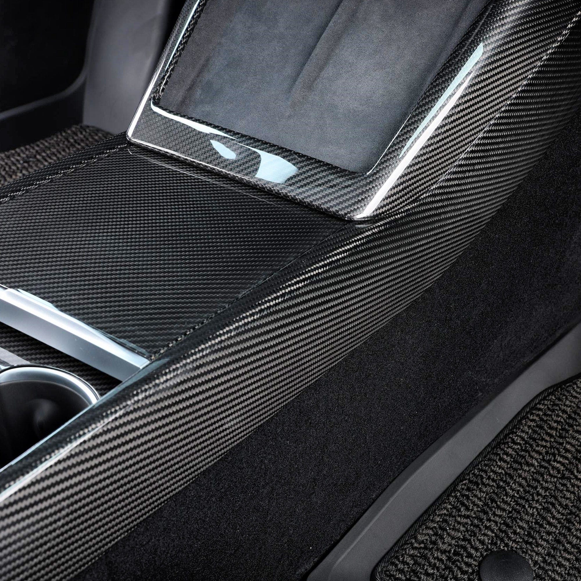 Real Molded Gloss Carbon Fiber Center Console Side Panel Overlays for ...