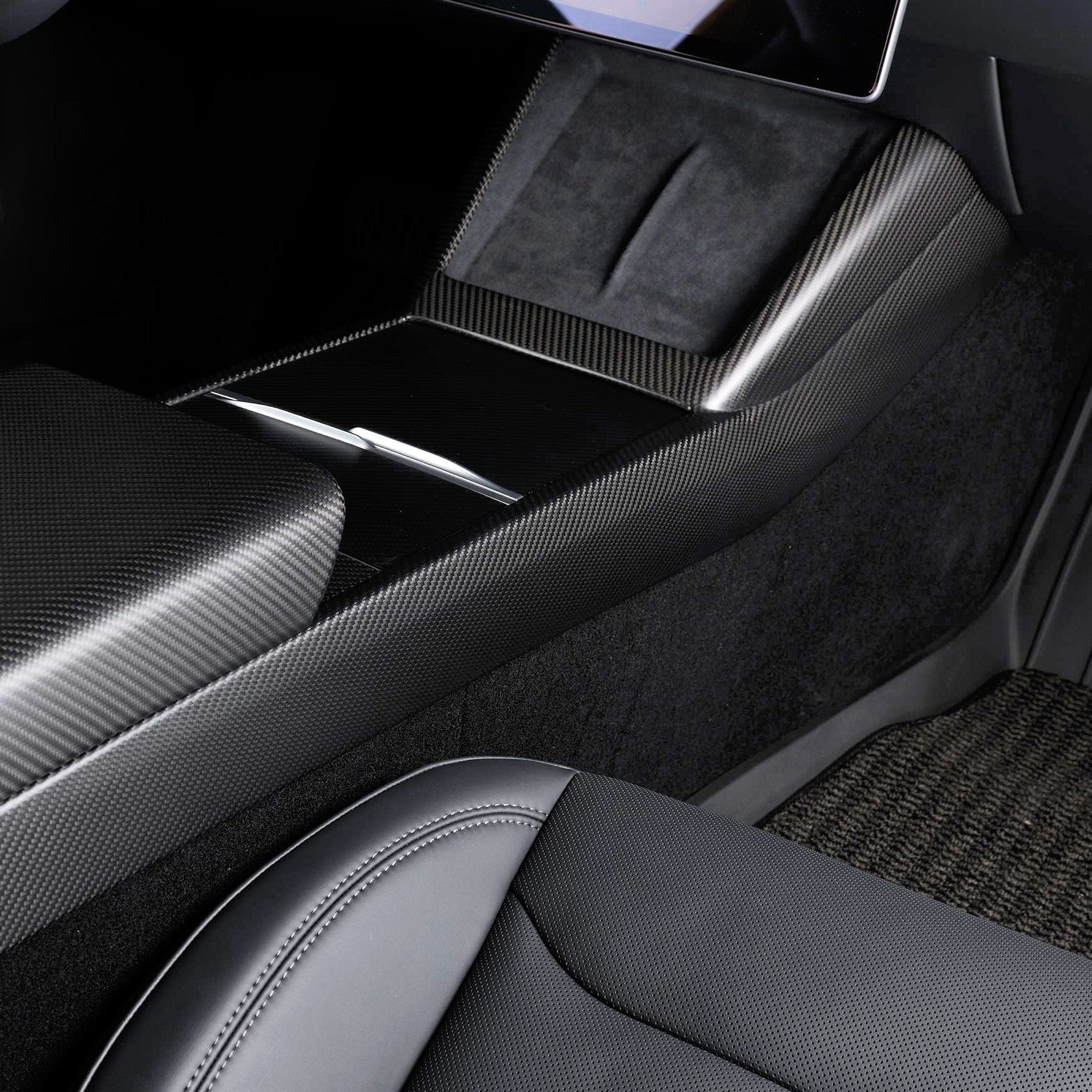 Real Molded Matte Carbon Fiber Center Console Side Panel Overlays for ...