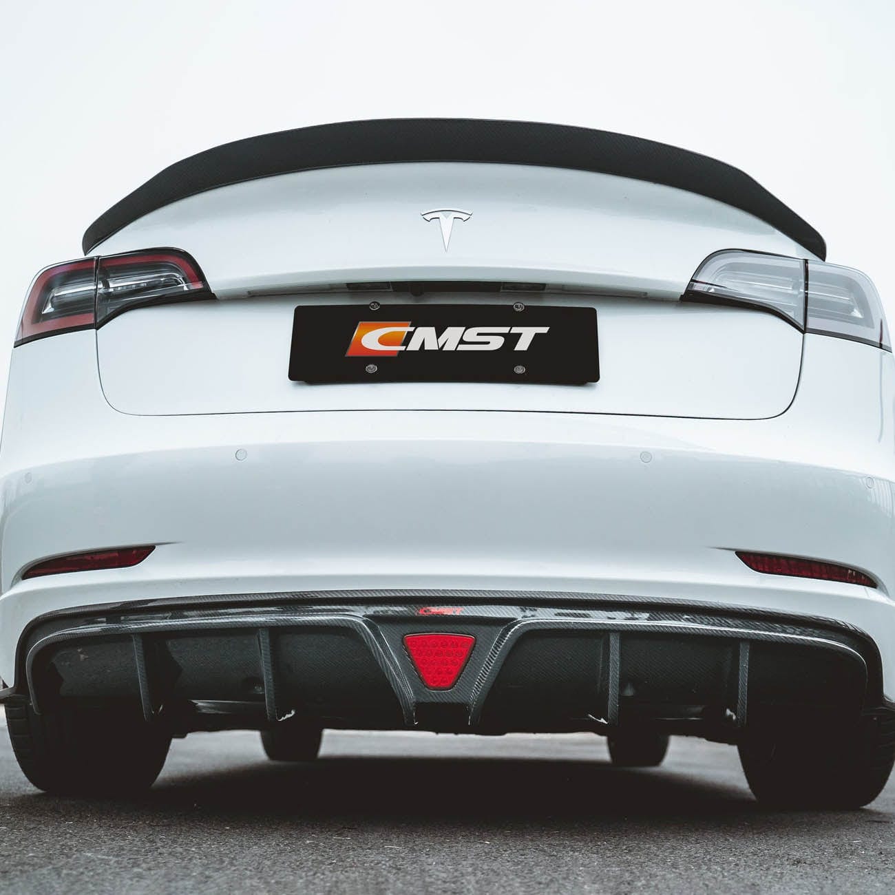 CMST Genuine Carbon Fiber Rear Diffuser Tesla Model 3 V2 2017-2023 ...