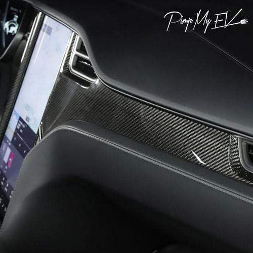 Real Molded Gloss Carbon Fiber Dashboard Overlay For Tesla Model X 201 ...