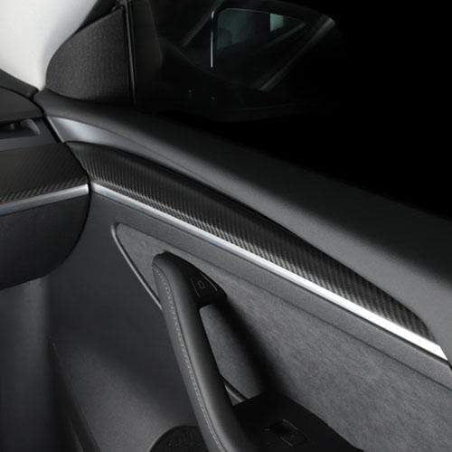 Tesla Model 3 & Y Matte Carbon Fiber Door Trim Inserts | Pimp My EV