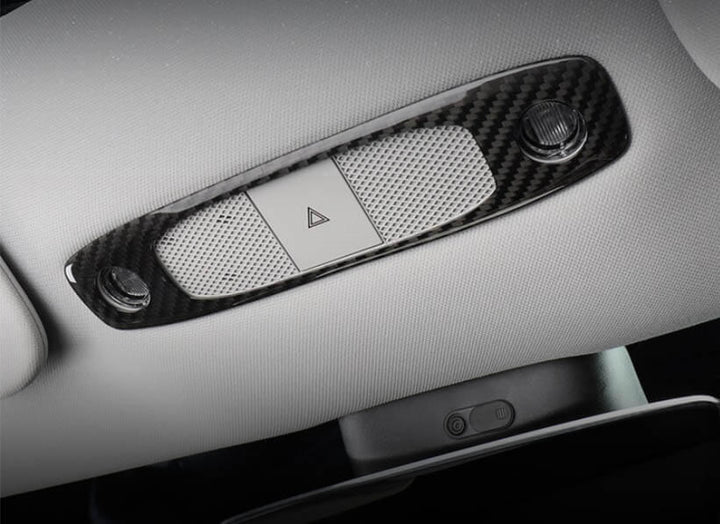 Real Molded Gloss Carbon Fiber Spotlight Cover Plates for Tesla Model