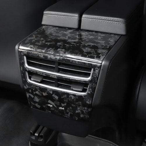 Real Molded Gloss Forged Carbon Fiber Rear AC Vent Overlay Cover for ...