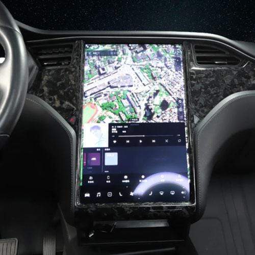 Real Molded Gloss Forged Carbon Fiber Screen Trim for Tesla Model X 20 ...