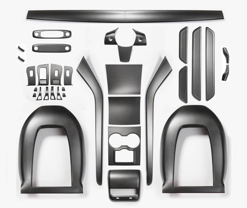 Ultimate Real Molded Carbon Fiber Upgrade Bundle Kit For Tesla Model 3 ...